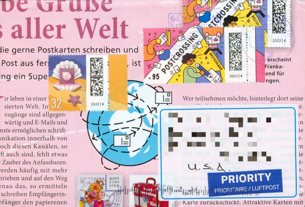 Official Postcrossing stamp from Germany - The Laptop Traveler